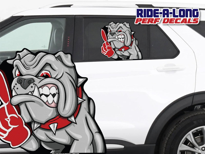 *NEW* Bulldog Mascot #1 Foam Finger *RIDE A LONG* Perforated Decal ...