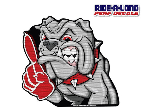 *NEW* Bulldog Mascot #1 Foam Finger *RIDE A LONG* Perforated Decal ...