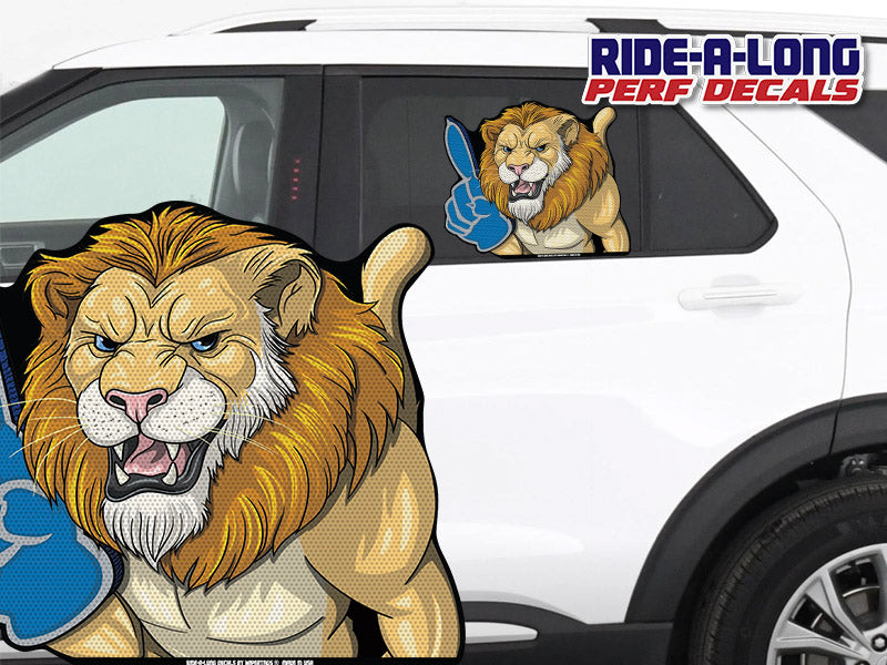 *NEW* Lions Mascot #1 Foam Finger *RIDE A LONG* Perforated Decal – Shut ...