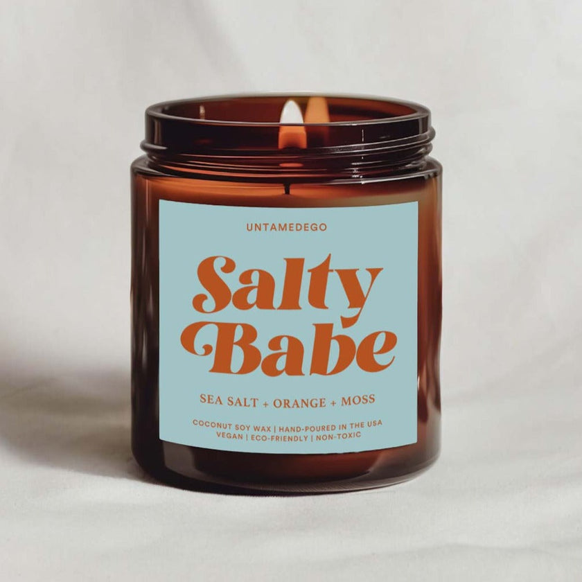 Salty Babe Glass Amber Candle – Shut Up and Take my MONEY