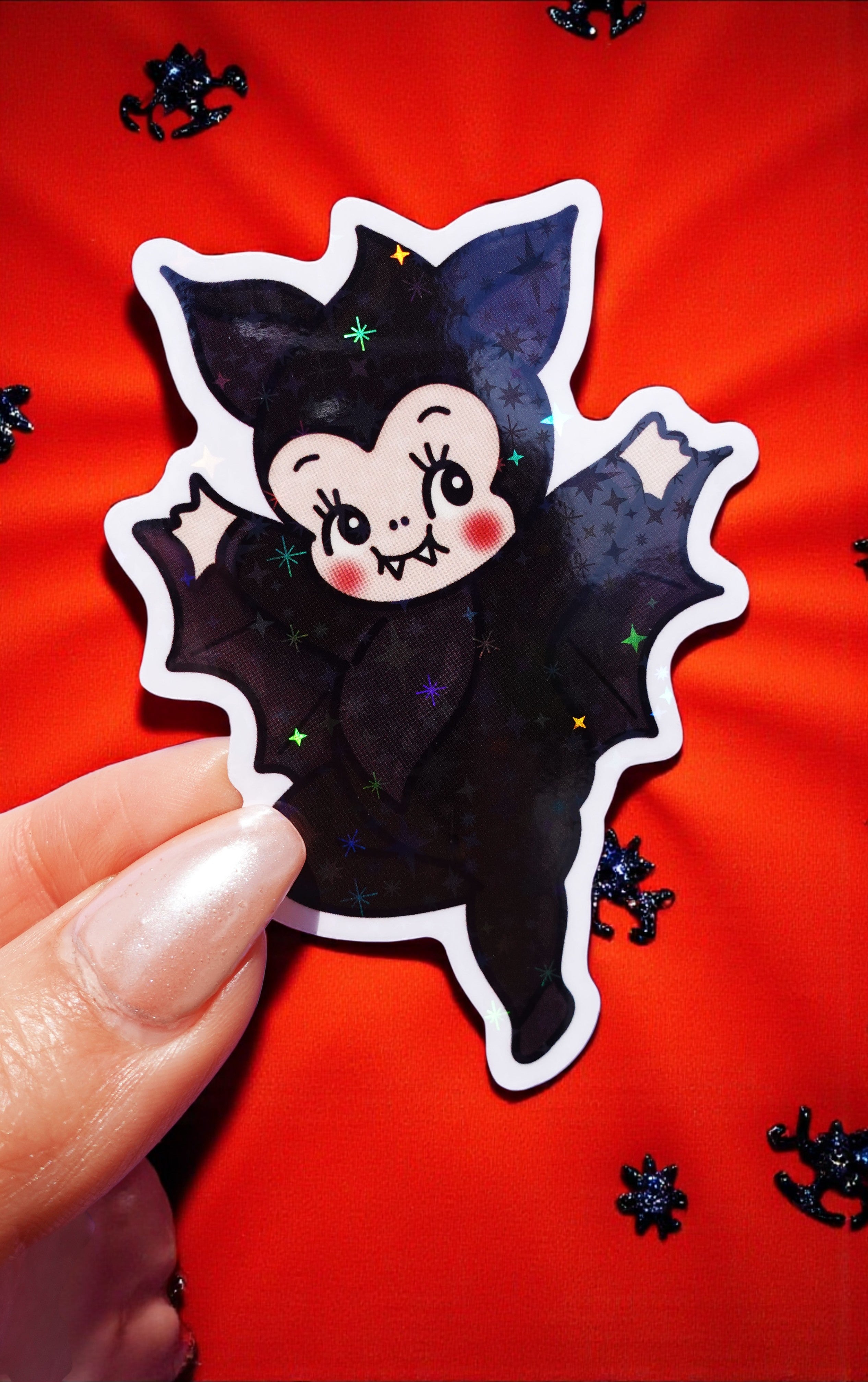 Vampire Bat Sticker – Cute Gothic Glitter Vinyl Sticker – Shut Up and ...