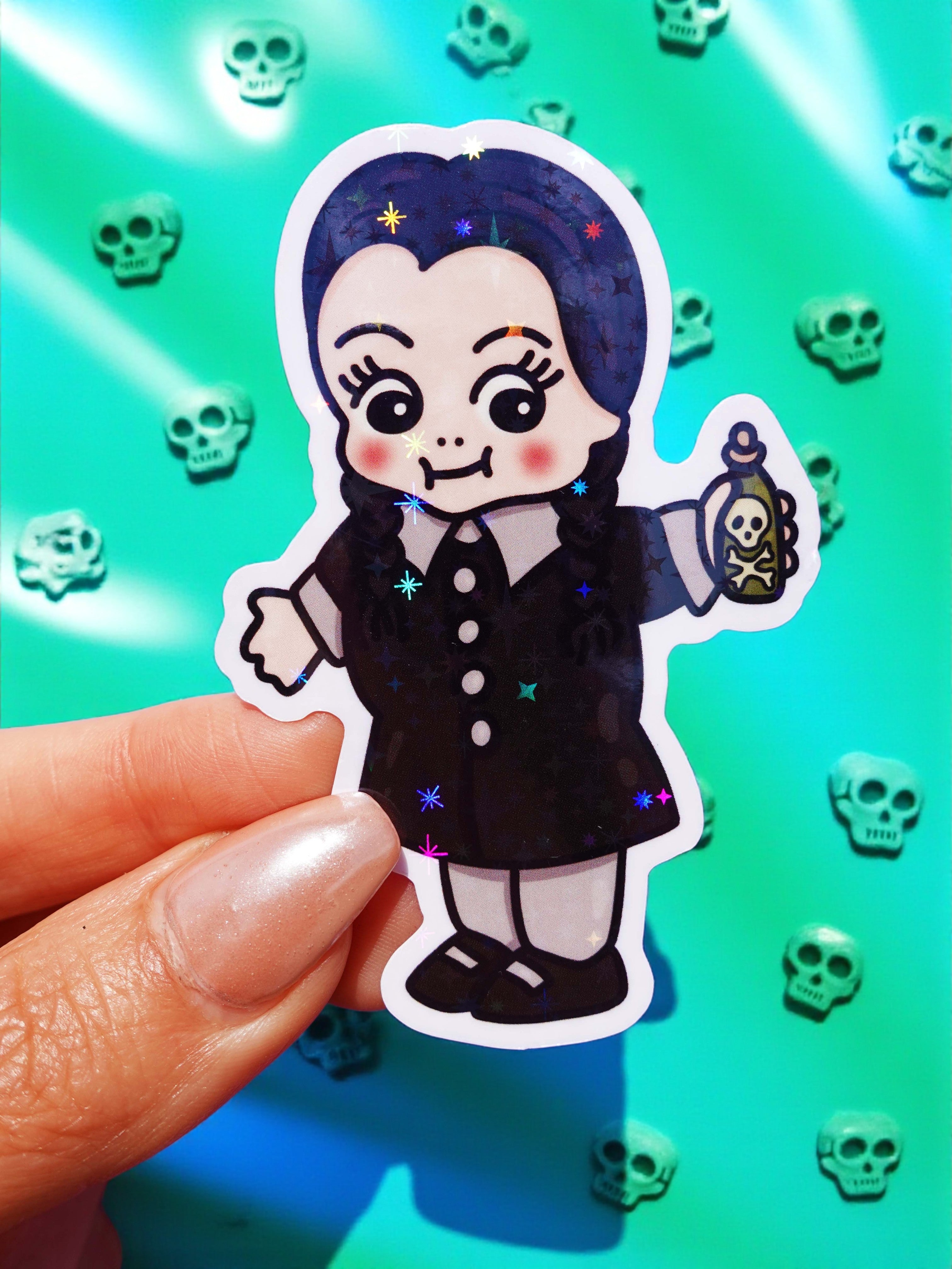 Wednesday Sticker – Creepy Cute Gothic Glitter Vinyl Decal – Shut Up ...