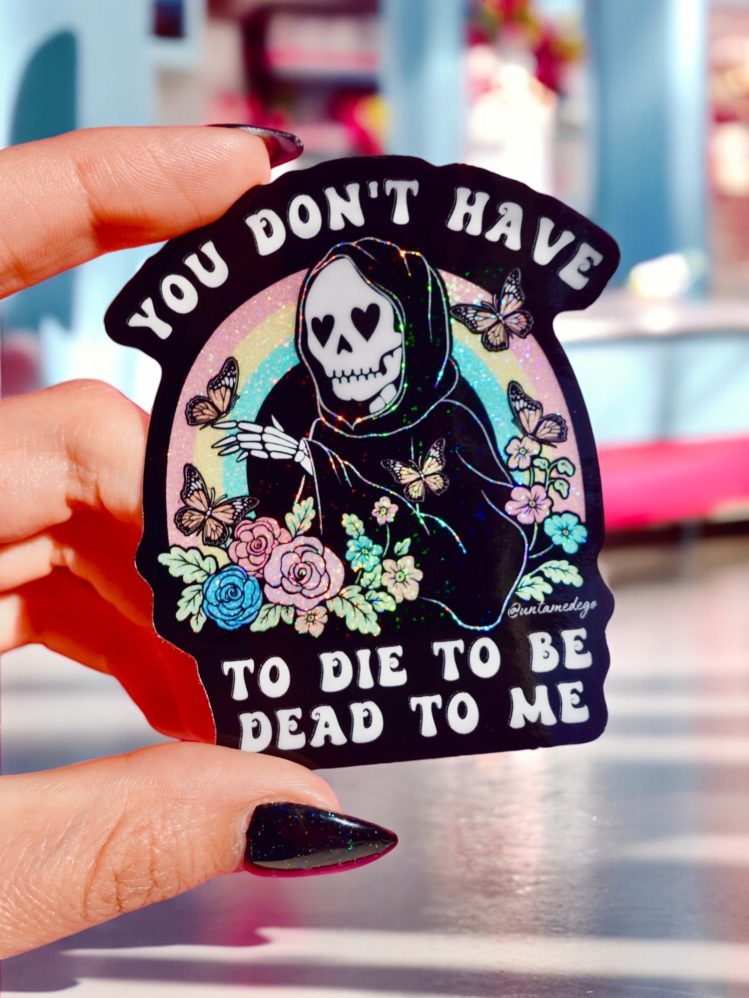 You Don’t Have to Die to Be Dead to Me Sticker – Funny Grim Reaper Hol ...